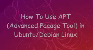 How To Use APT(Advanced Pacage Tool) in Ubuntu/Debian Linux - OSETC TECH